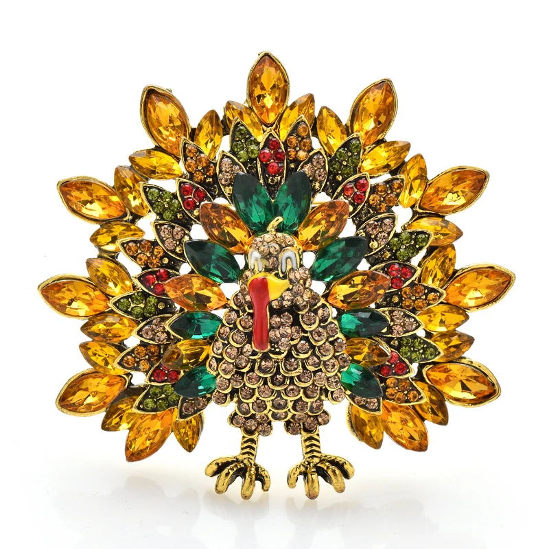 Wuli-baby-Rhinestone-Turkey-Brooches-For-Women-Men-2-color-Chicken ...