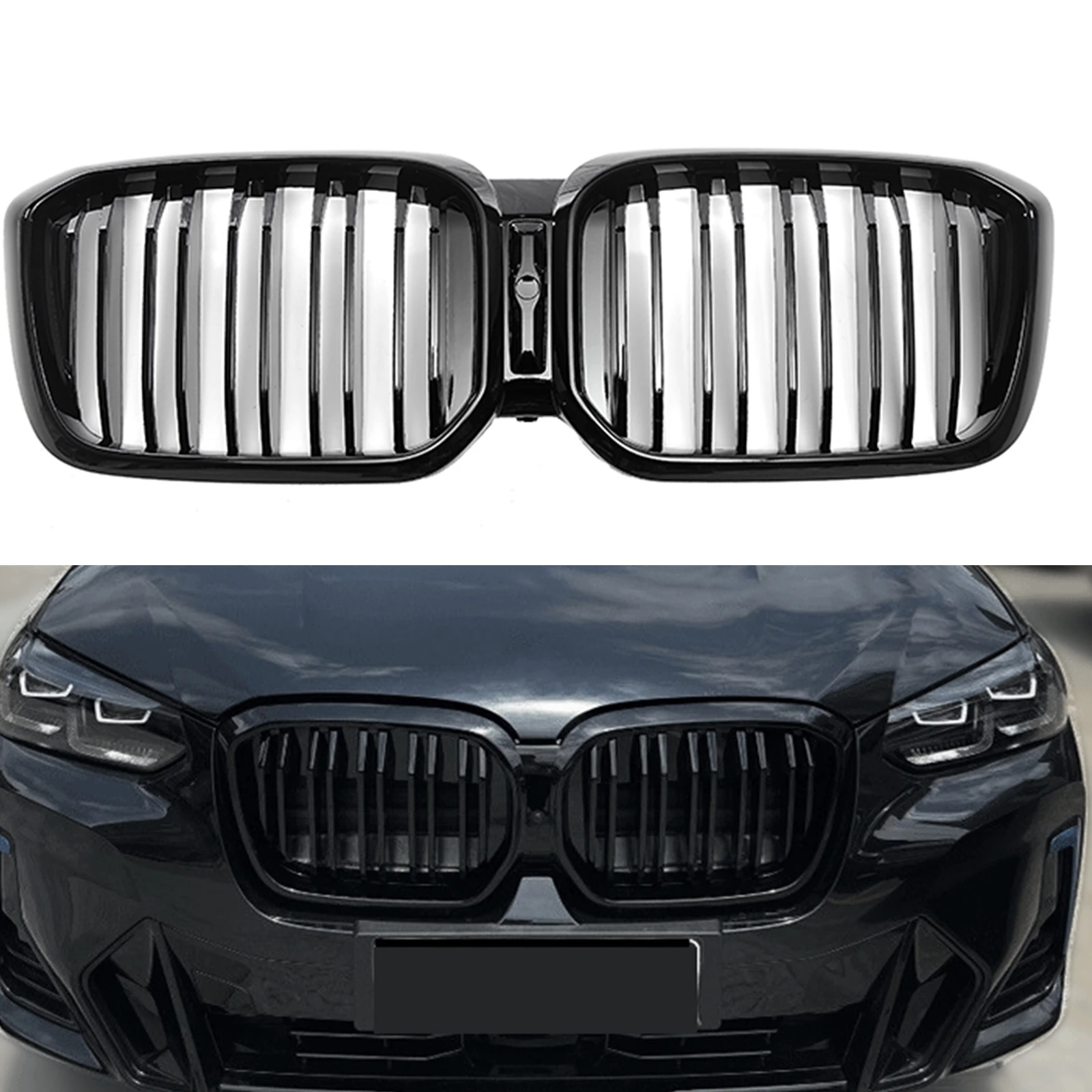 Racing-Grill-Car-Front-Kidney-Grille-Double-Line-Style-For-BMW-X3-X4 ...