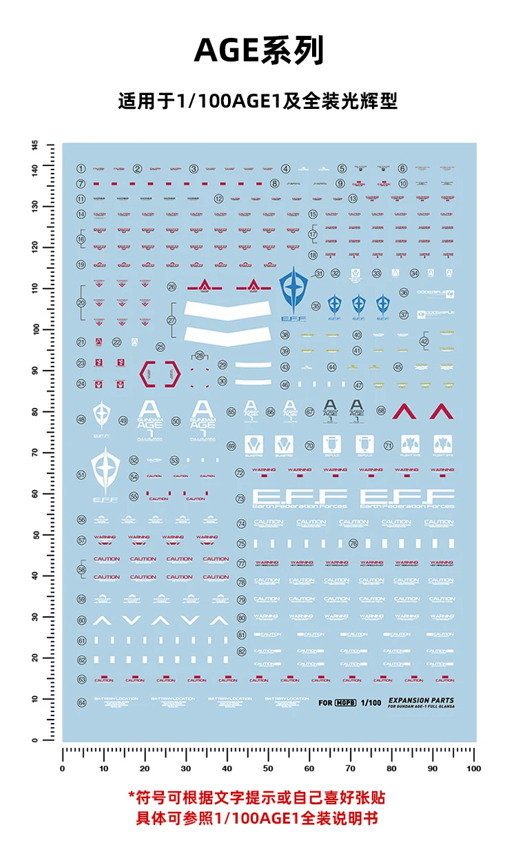 Набор декалей Artisan MGPB157 для модели MG 1/100 AGE-1 | AliExpress