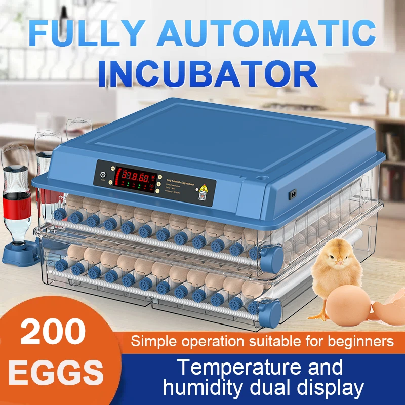 200 Egg Incubator Automatic Chicken Brooder Farm Equipment Bird Chick Duck Goose Incubation ...