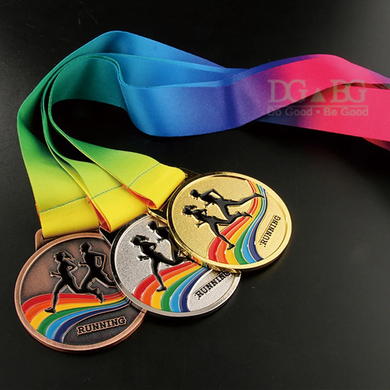 Medallas-de-Oro-de-corredor-de-correr-premio-de-trofeo-con-cintas-para ...