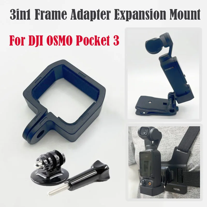 For-DJI-Osmo-Pocket-3-Frame-Adapter-Expansion-Mount-Tripod-Selfie-stick ...