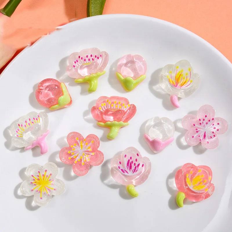 15Pcs-Resin-Transparent-Flower-Decal-DIY-Hobby-Art-Craft-Supplies ...