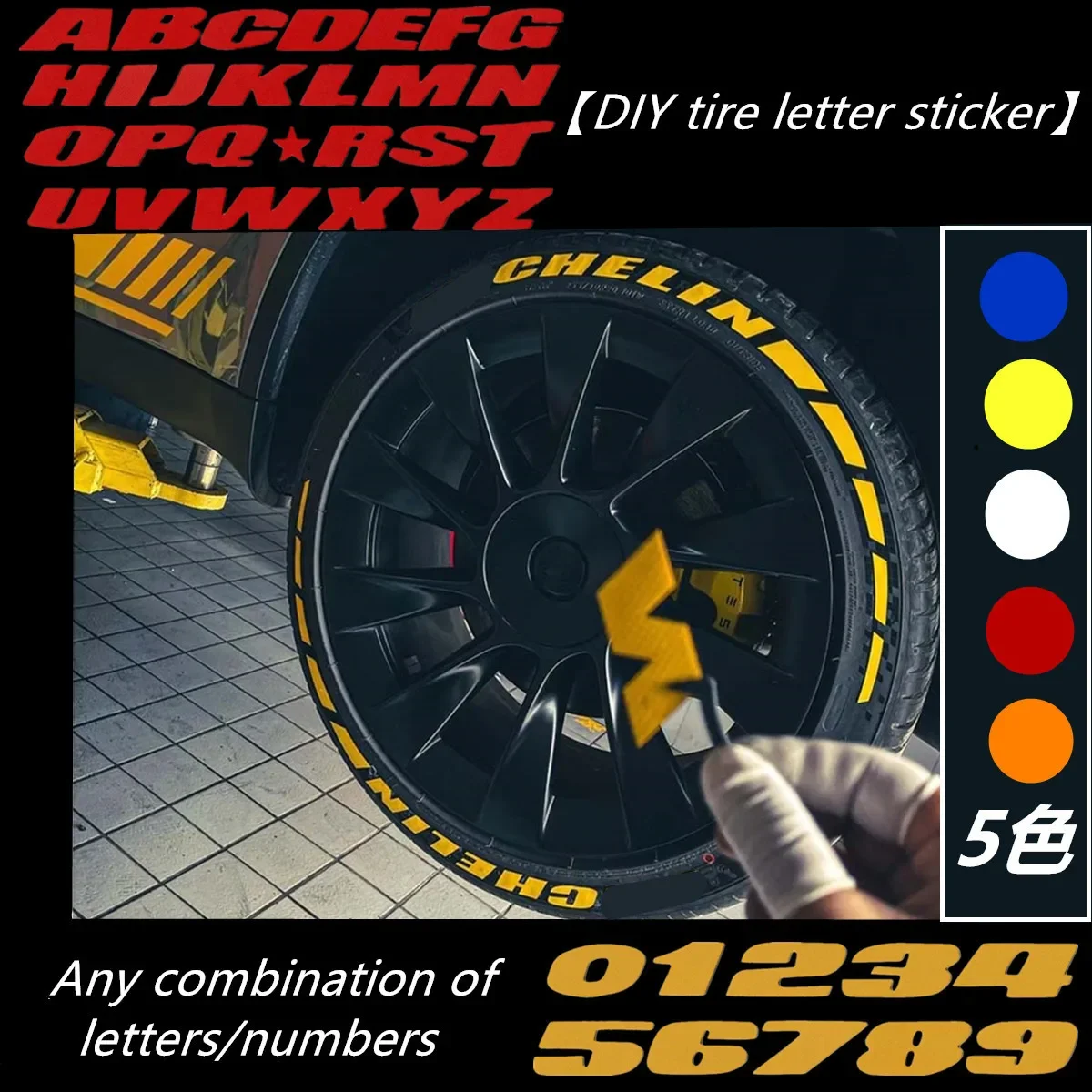 Tire-Letter-Number-Sticker-3D-Car-Accessories-Wheel-Universal-Emblem ...