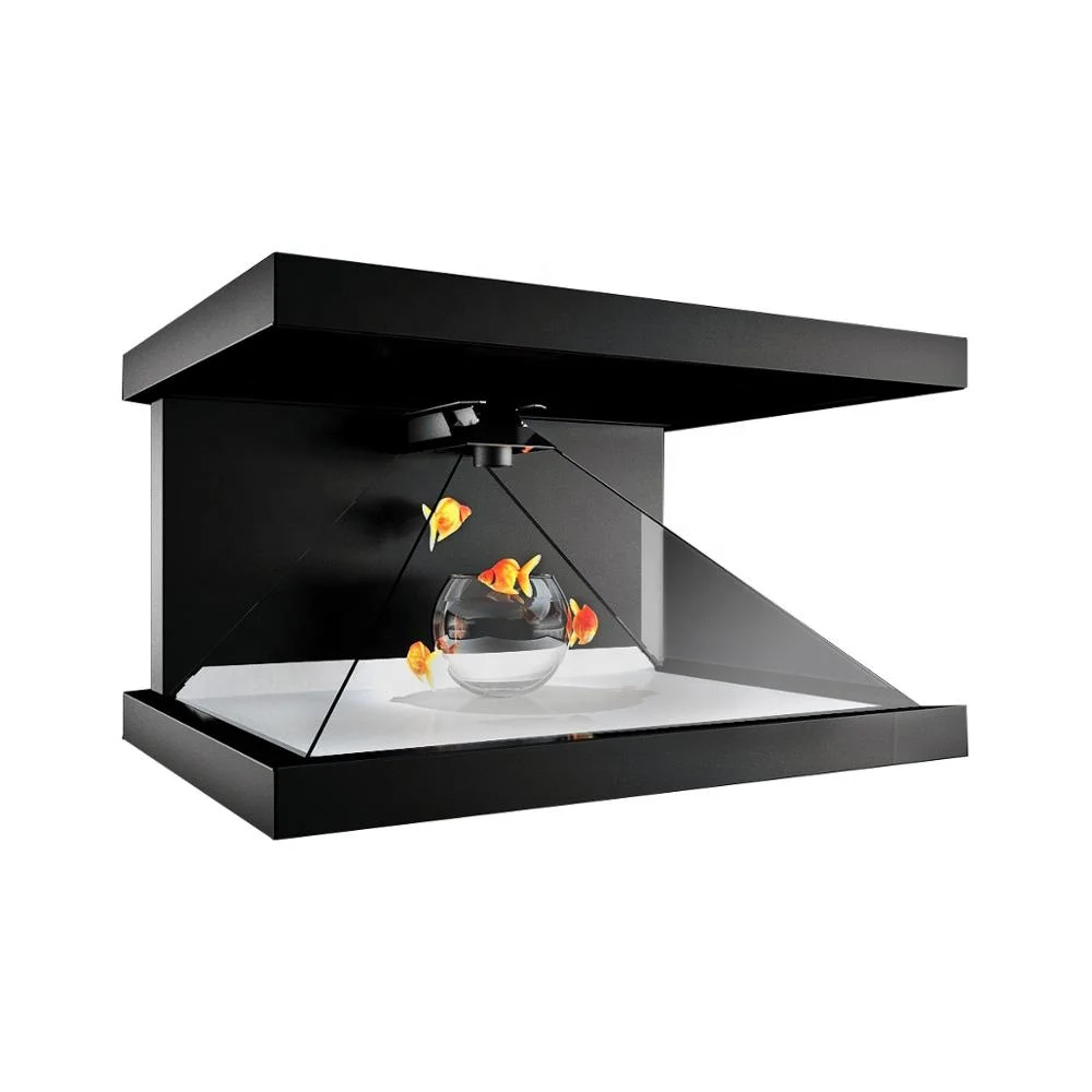 Holographic Projection Screen 3D Hologram Advertising Showcase Pyramid ...