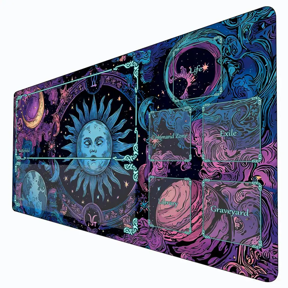 Fantasy Moon Phase Design MTG Playmat Magic Card Battle Mat Non-Slip ...