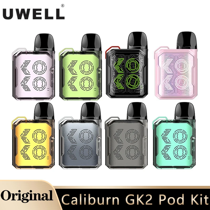 Original-Uwell-Caliburn-GK2-Pod-Kit-18W-Vape-690mAh-Battery-2ml-Airflow ...