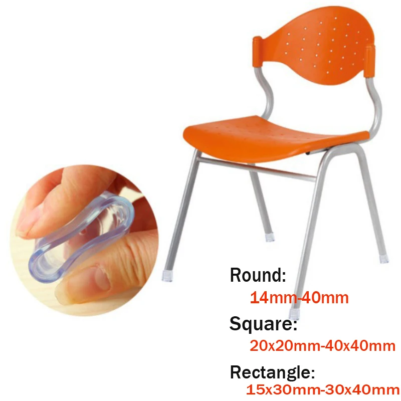 4Pcs Rubber Round Square Rectangle Floor Protector Pads Chair Leg Caps ...