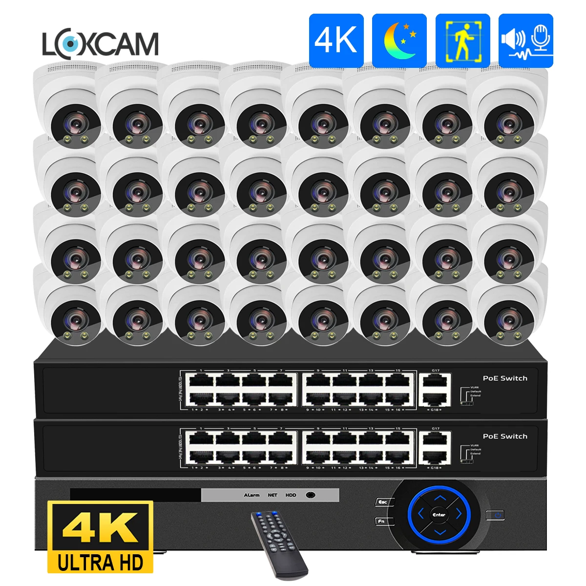 Sistema-de-videovigilancia-4K-c-mara-de-seguridad-Domo-interior-de-32CH ...