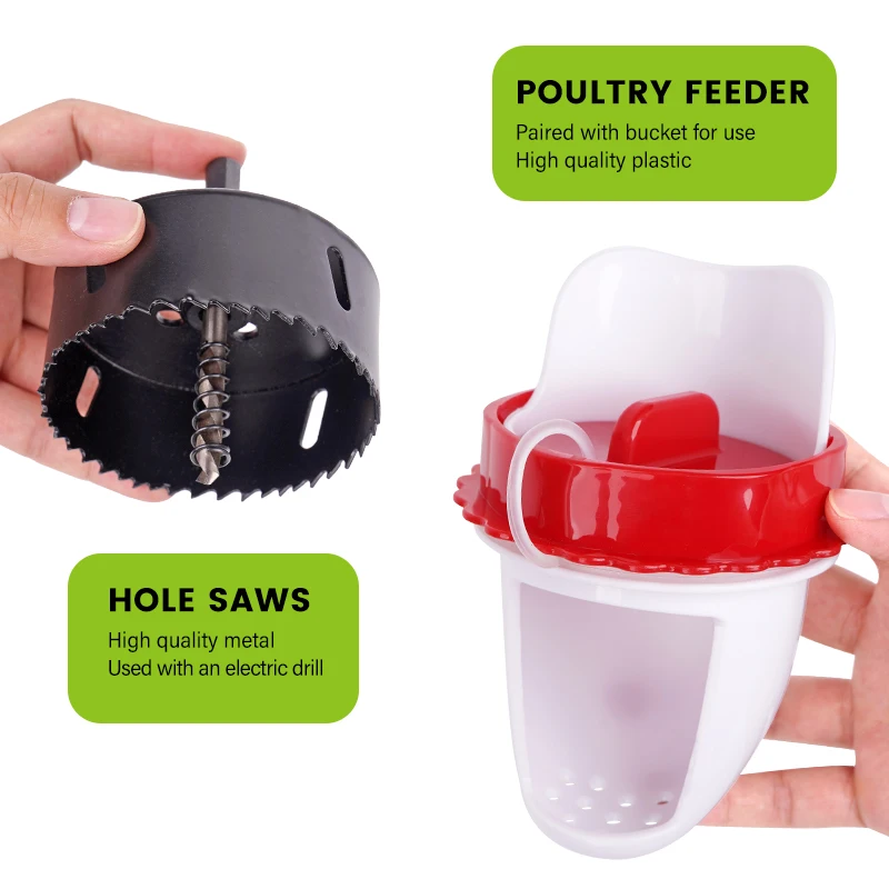 Chicken Feeder Poultry Feeder DIY Port Gravity Feed Kit Rain Insect ...