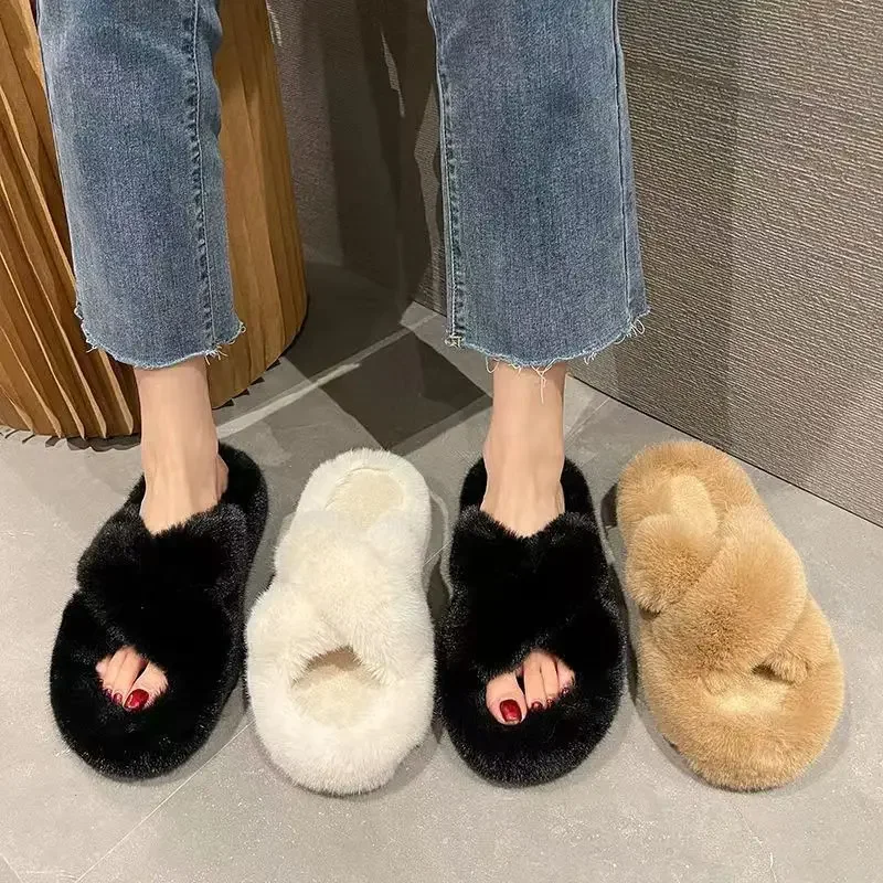Fashionable High-End Women's Slippers With Cross-Stitched Soft Bottom ...