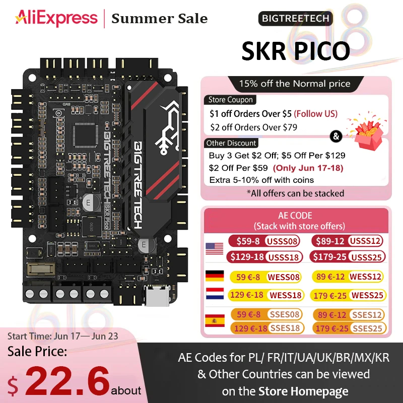 BIGTREETECH-BTT-SKR-PICO-V1-0-Motherboard-On-Board-TMC2209-UART-MURATA ...
