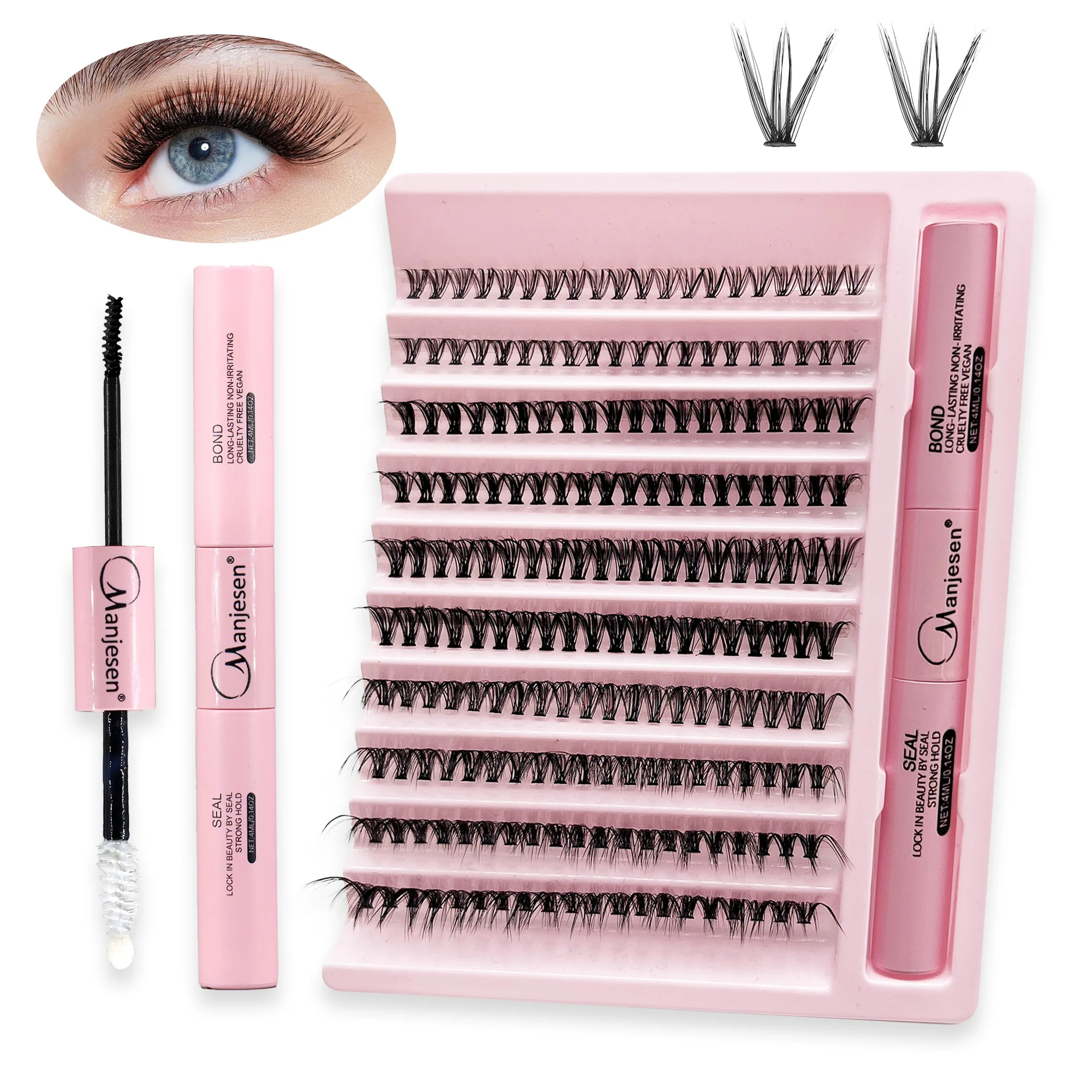 Eyelashes-200-PCS-Clusters-Lash-Bond-and-Seal-Makeup-tools-DIY-Lashes ...