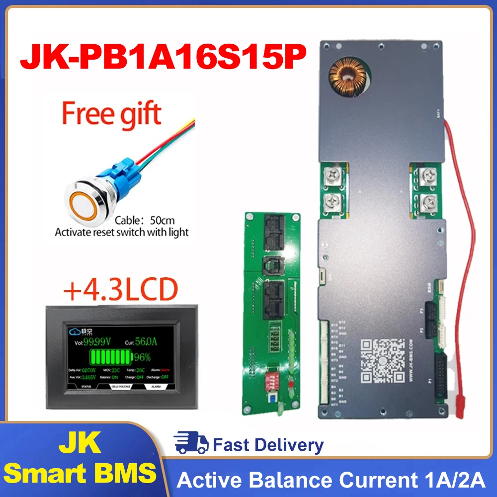 JK-Smart-BMS-JK-PB1A16S15P-LiFePo4-Li-Ion-LTO-Battery-24V-48V-8S-16S ...