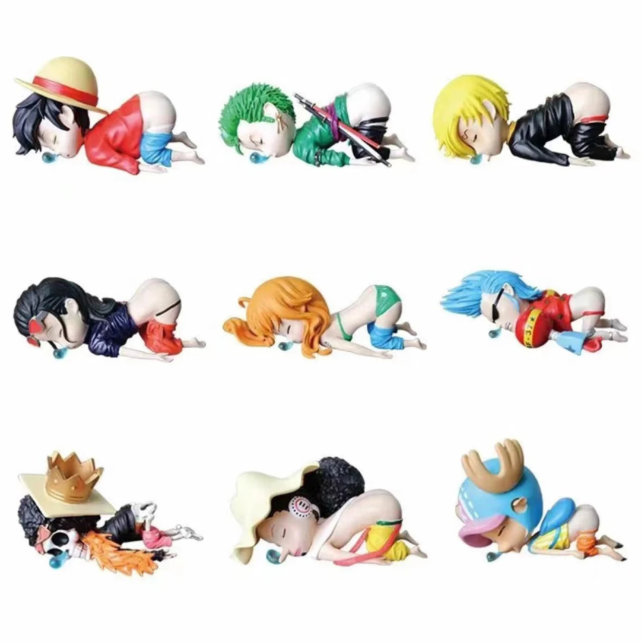 One-Piece-Luffy-Zoro-Nami-Sanji-Sleepyhead-Wacky-Sleeping-Posture-Anime ...