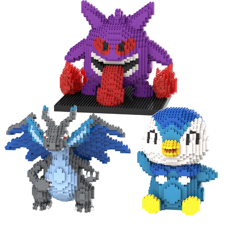 Pok-mon-Figura-Gengar-Piplup-Blocos-de-Constru-o-Mega-Charizard-Micro ...