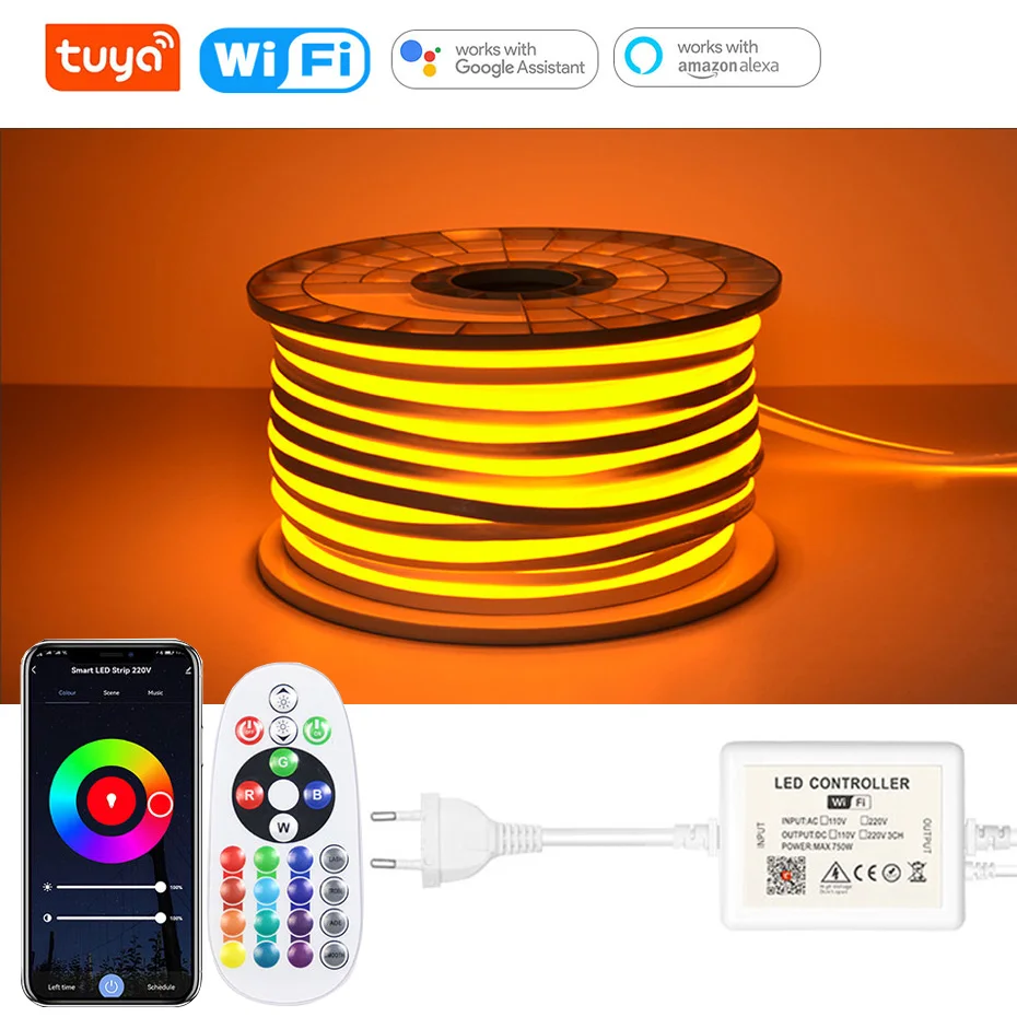 220V-Smart-RGB-Led-Neon-Light-10m-20m-50m-100m-Wifi-Bluetooth-EU-UK-AU ...