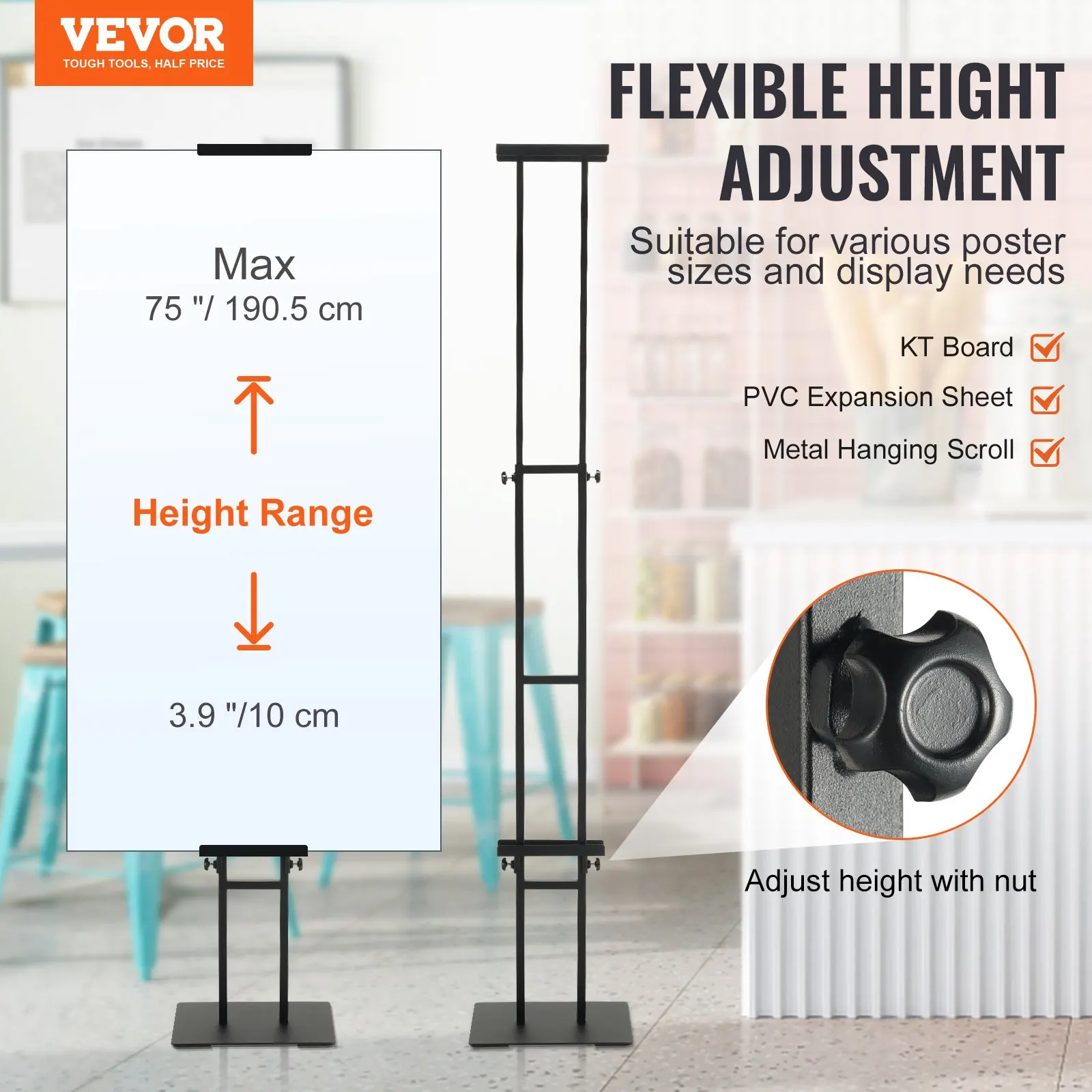 Poster Stand, Double-Sided Heavy Duty Pedestal Sign Holder, Floor ...