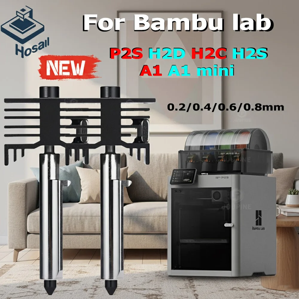 P2S H2S H2D Hotend, Detachable Hardened Steel Nozzle Print Head Hotend ...