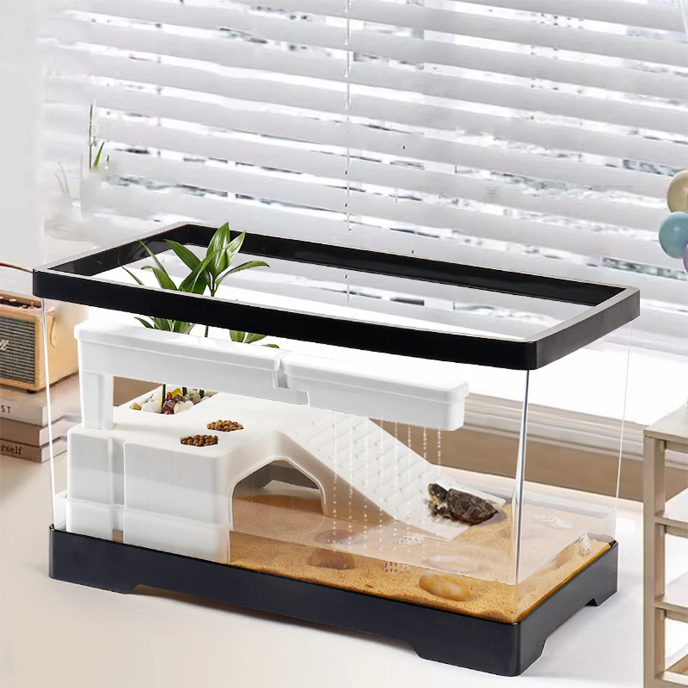 Large-Transparent-Turtle-Tank-Aquarium-Fish-Tank-with-Bottom-Drain ...