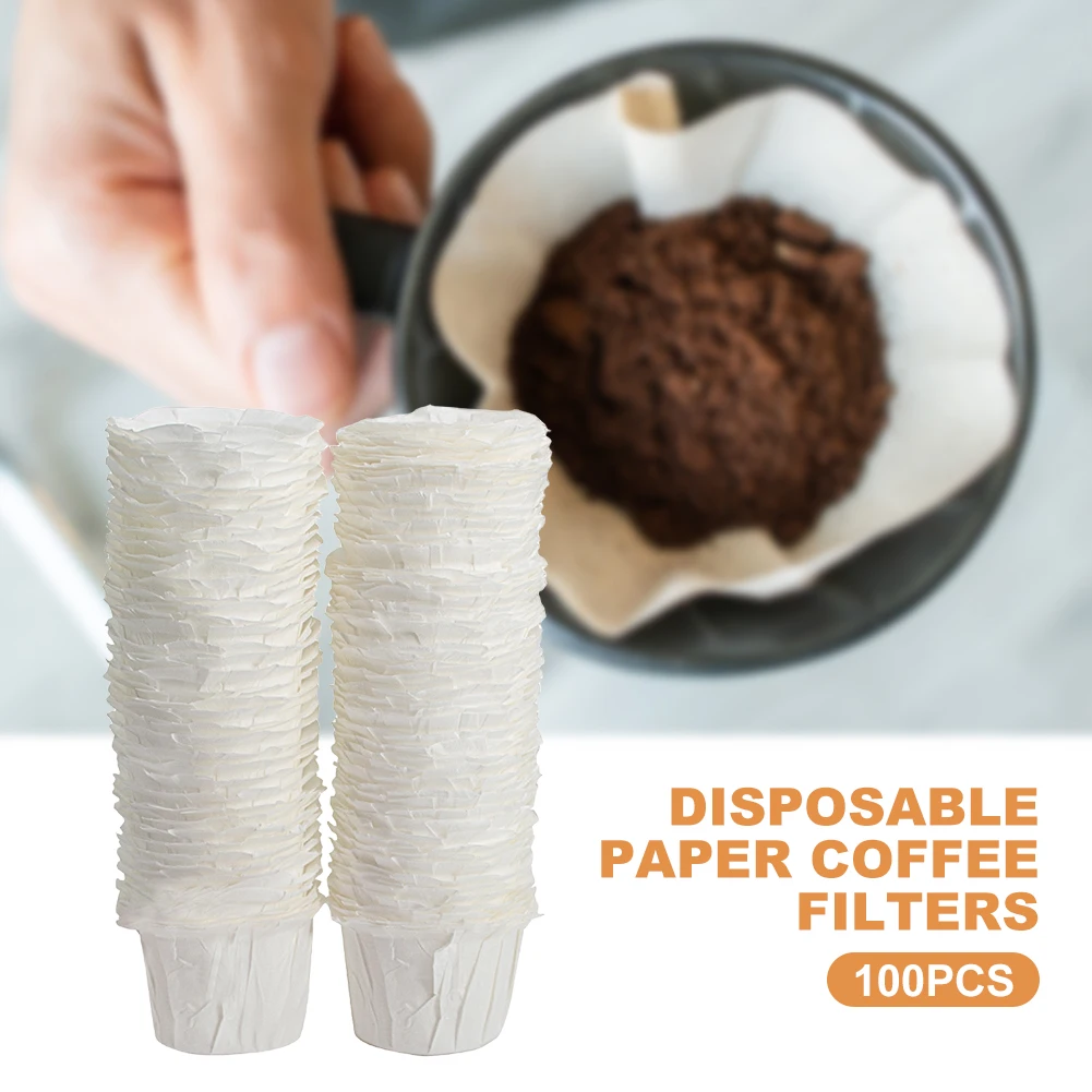 100Pcs-Paper-Filters-Replacement-White-Coffee-Paper-Pod-Disposable-K ...