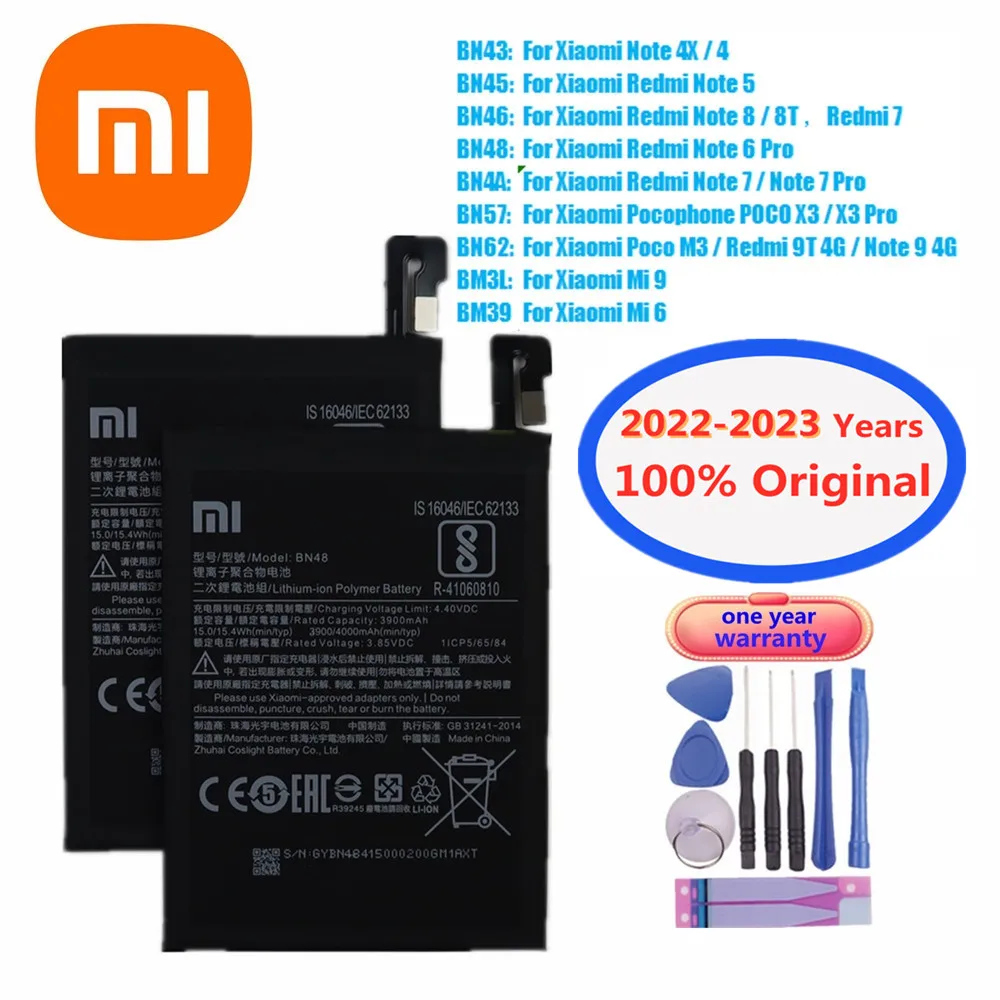 2023 Years Xiao Mi Original Battery For Xiaomi Redmi Note 5 8 8T 9T 6 7 ...