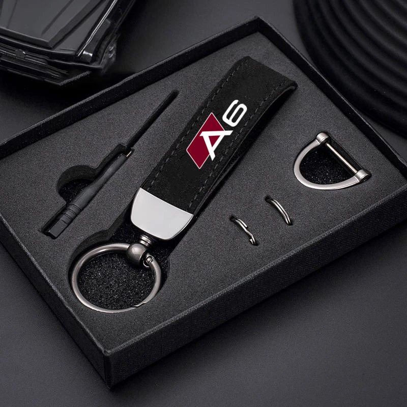 Anti-lost-Metal-Keychain-Buckle-Suede-Leather-Car-Styling-keychain-For ...