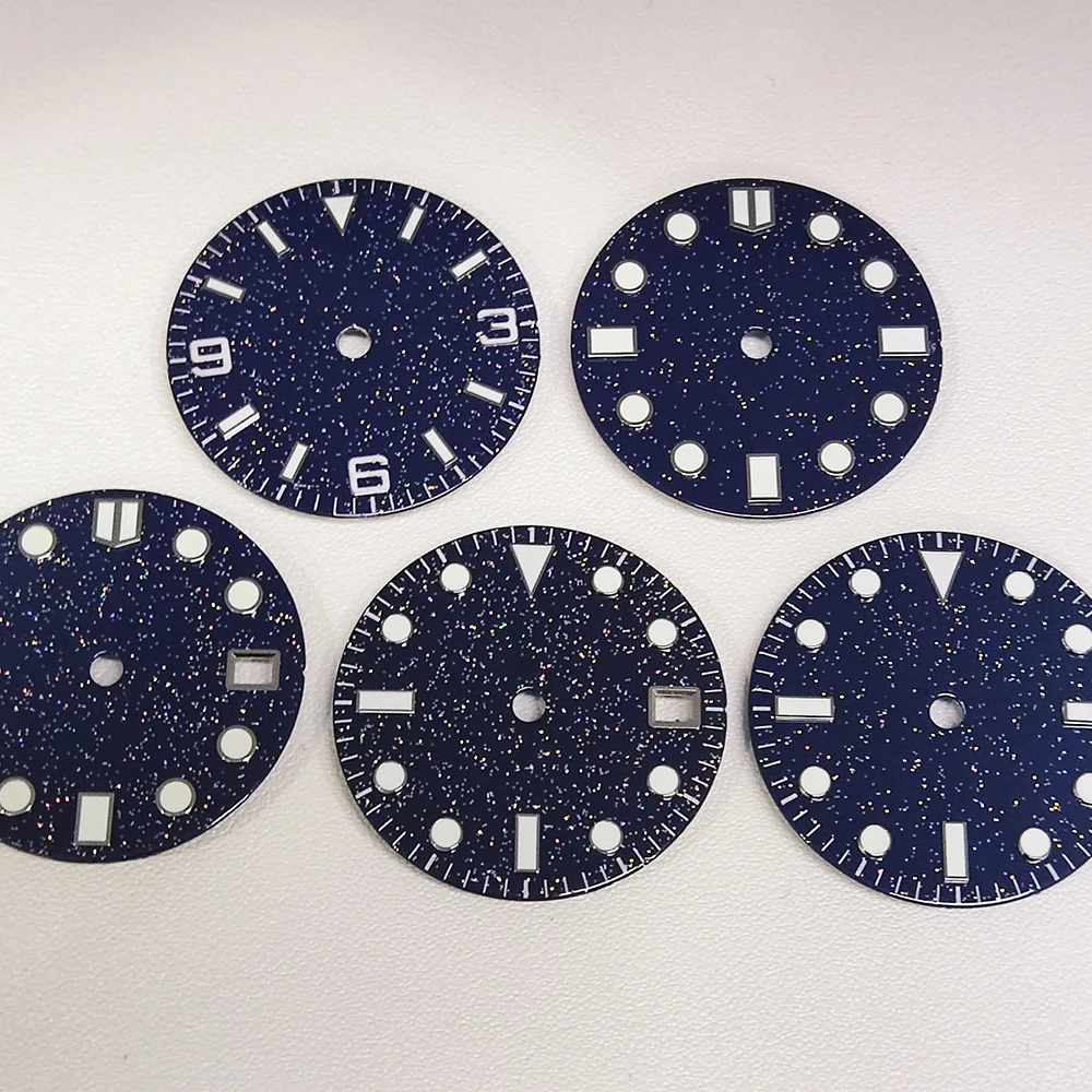28.5mm Watch Dial nh35 Dial Sparkling Star Dial Starry Sky Dial Blue ...