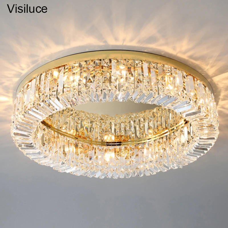 modern-style-ceiling-light-K9-crystal-stainless-steel-decorative-living ...