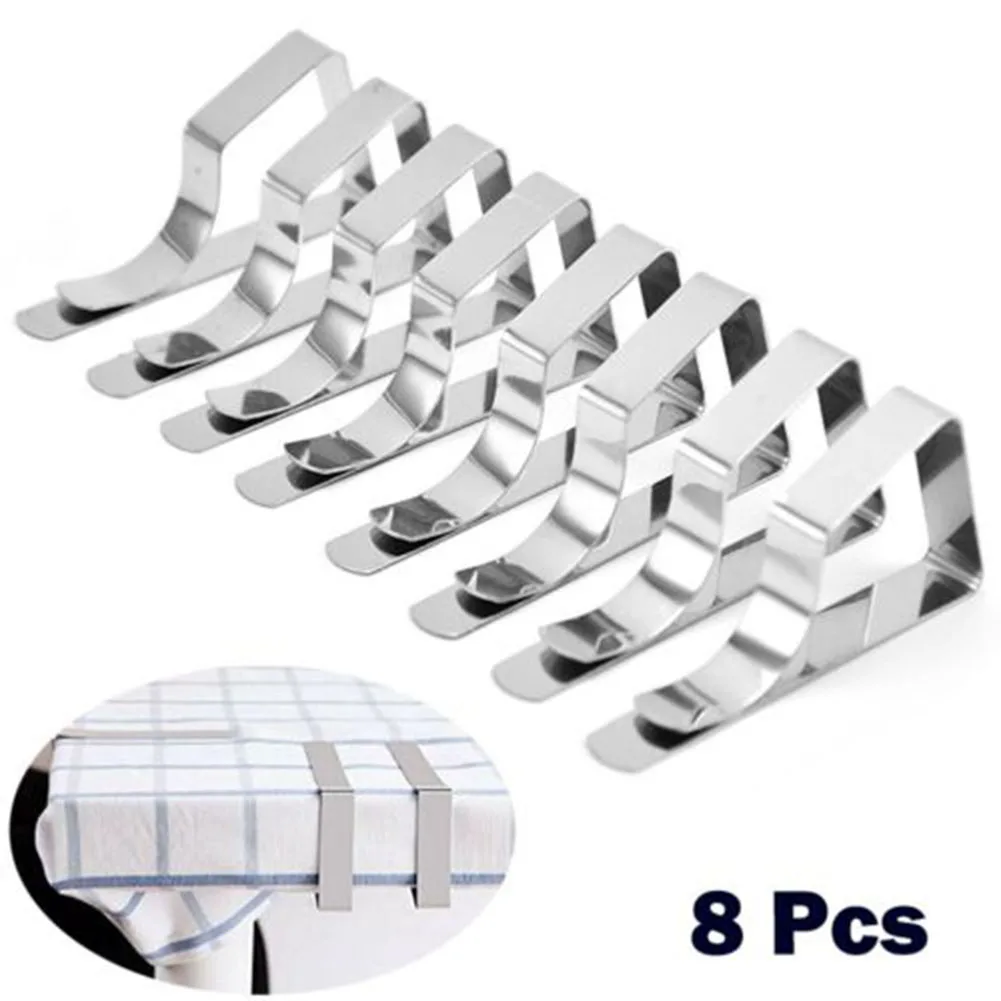 1-8pcs-Stainless-Steel-Tablecloth-Clamps-Anti-Slip-Table-Cloth-Clips ...