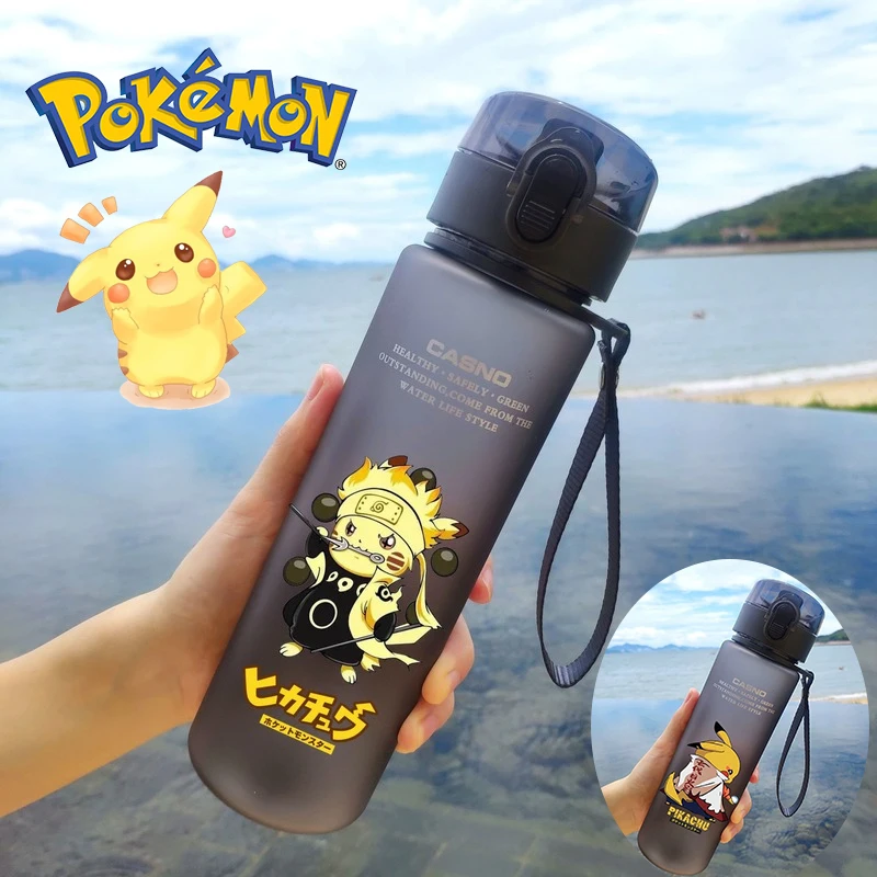 Pokemon Pikachu Cartoon Water Bottle 560ml Cute Animation Student ...