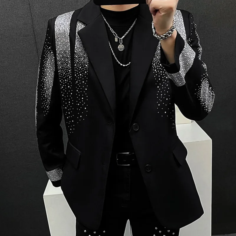 Blazer-slim-imbib-de-diamants-pour-hommes-veste-punk-blazer-de-luxe ...