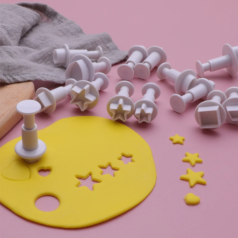 3-12Pcs-Geometry-Cookie-Cutter-Plastic-Square-Sugarcraft-Decor-Fondant ...