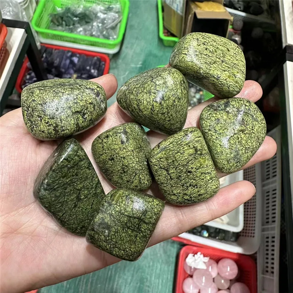 Natural-Green-Serpentine-Gravel-Specimen-Size-Irregular-Tumbled-Stones ...