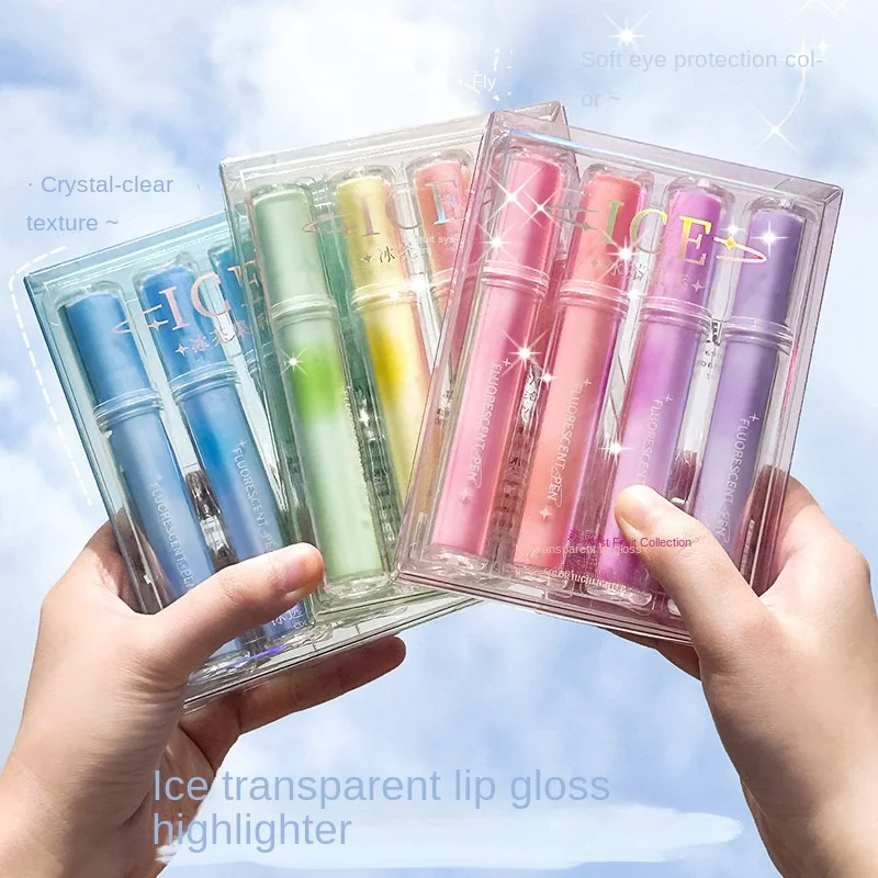 4pcs-Ice-transparent-fluorescent-pen-for-students-to-mark-key-points ...