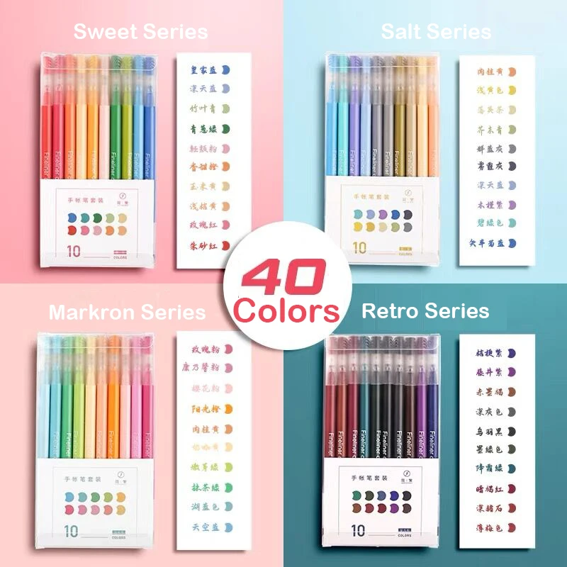 10PCS-Set-Multi-Color-Gel-Pens-Set-Micron-Tip-Quick-Dry-Ink-Marker ...