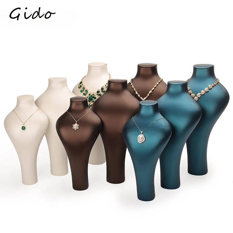 PU-Brushed-Leather-Model-Frame-Portrait-Neck-Display-Holder-Jewelry ...