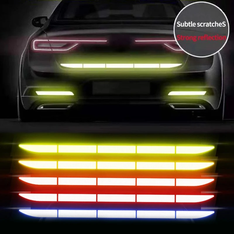 5pcs Car Reflective Stickers Rear Trunk Reflector Car Driving Safety ...