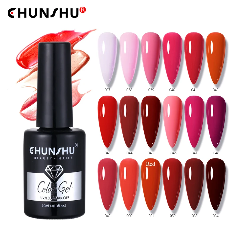 CHUNSHU Red Colors Series Nail Gel Polish 10ML Blood Red Dark Gel ...