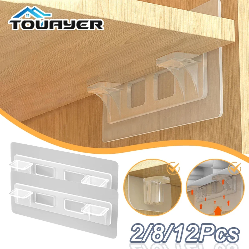 2-8-12PCS-Shelf-Support-Nail-Sticky-Drill-Free-Nail-Alternative-Bracket ...