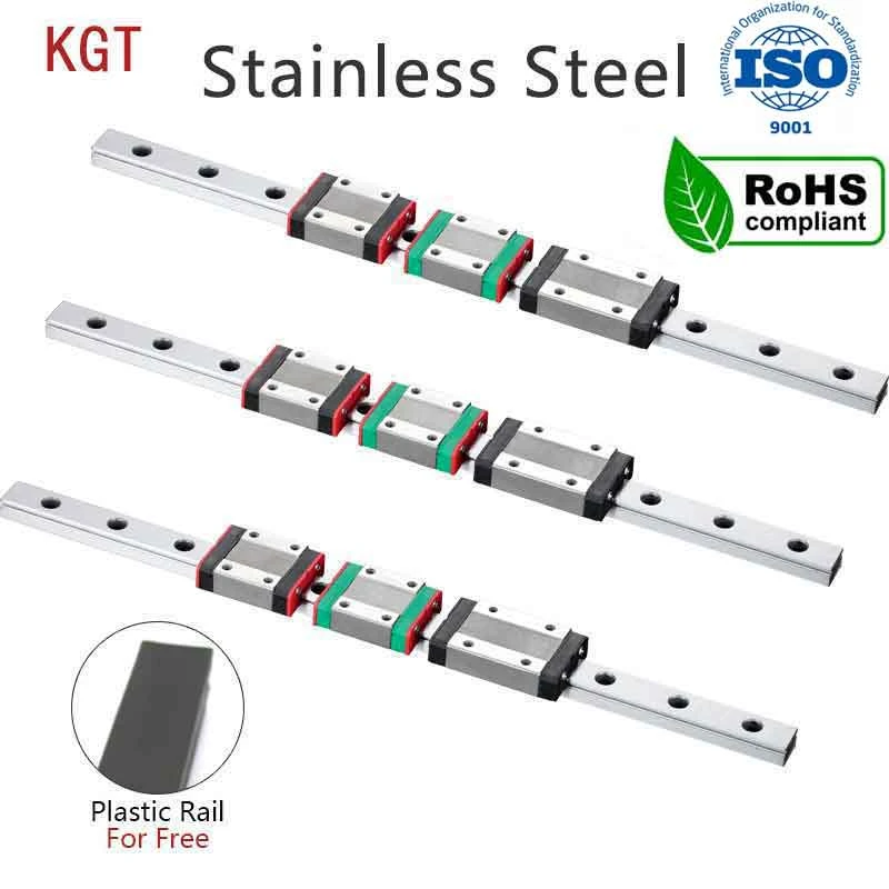 Kgt Stainless Steel Mgn7h Mgn9h Mgn12h Mgn15h From100mm To 1000mm Miniature Linear Guide Rail ...