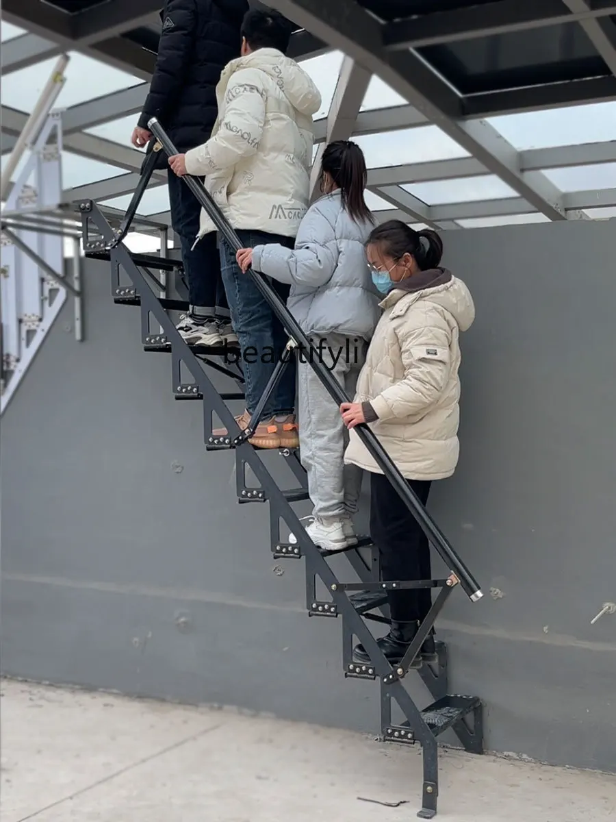 Folding-Stairs-Indoor-Two-Story-Attic-Duplex-Household-Outdoor-Steel ...