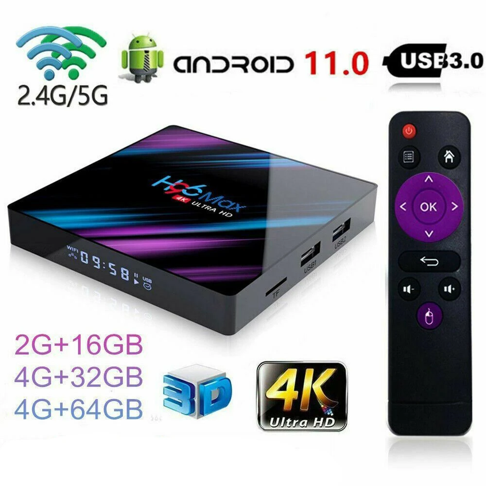 H96 Max Smart Tv Box Android 11 4g 64gb 32g 4k Google Voice Control ...