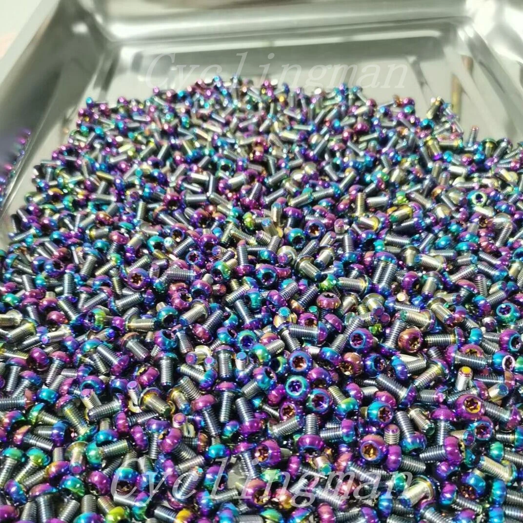 48pcs M5x10mm Rainbow Blue Black Purple Titanium Ti Screws Bolts For ...