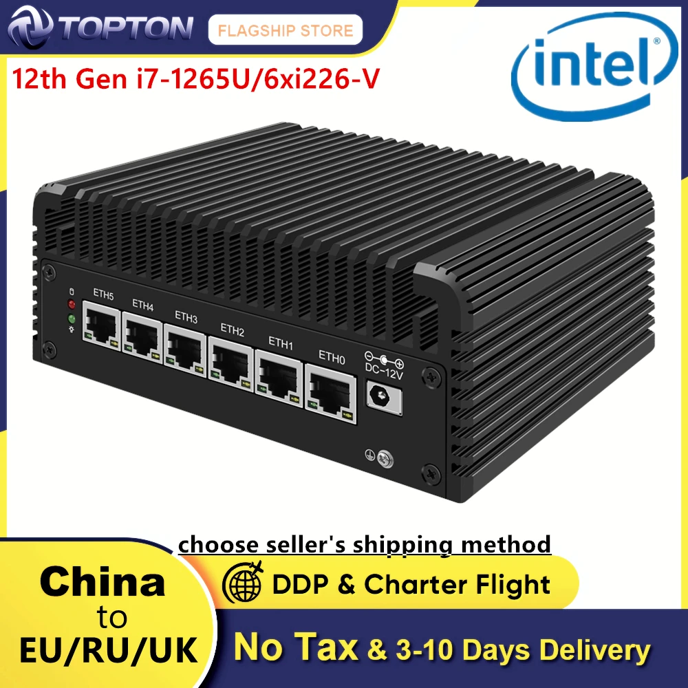 6 LAN Soft Router 12th Gen Intel Core i7 i5 i3 Pentium 8505 2*NVMe 1 ...