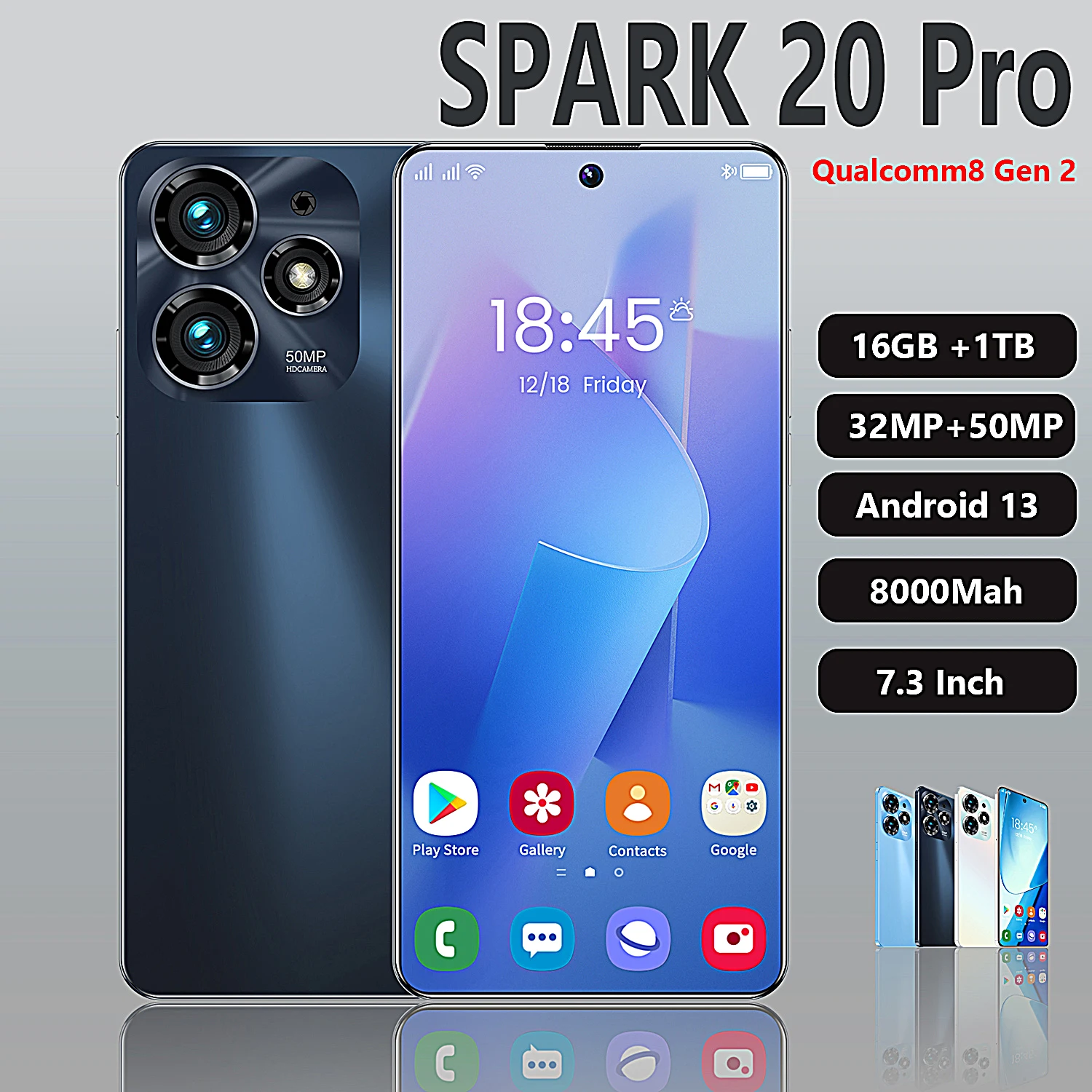 SPARK-20-Pro-Smartphone-Android-HD-Celular-5G-Qualcomm-8-Gen-2-10-Cores ...
