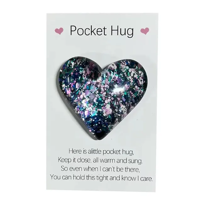 Glass Heart Pocket Hug Greeting Card Fashion Pockets Gifts Supplies ...