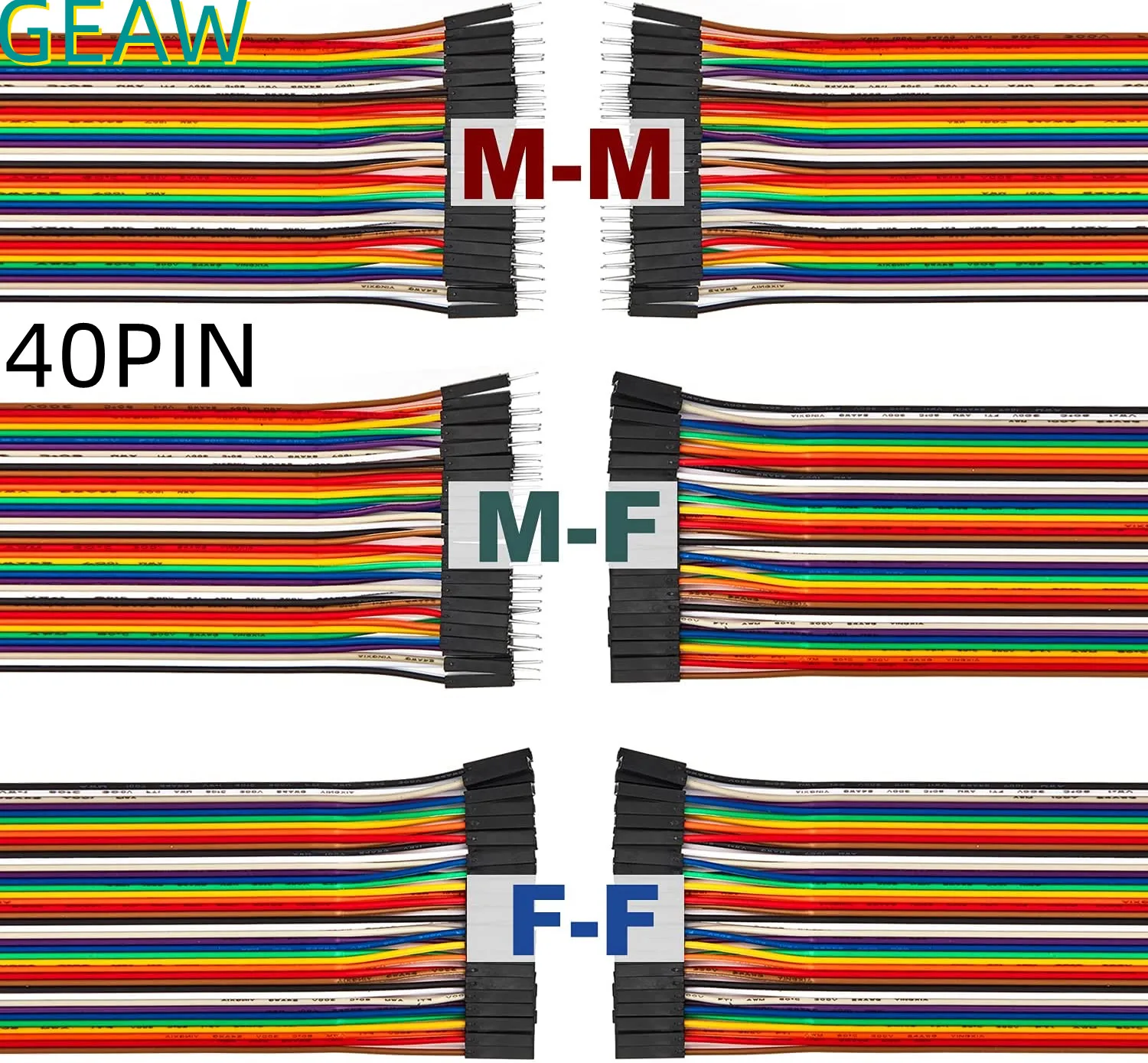 40pin-10-20-30cm-Jumper-Dupont-Cable-Line-Connector-Assorted-Kit-Male ...