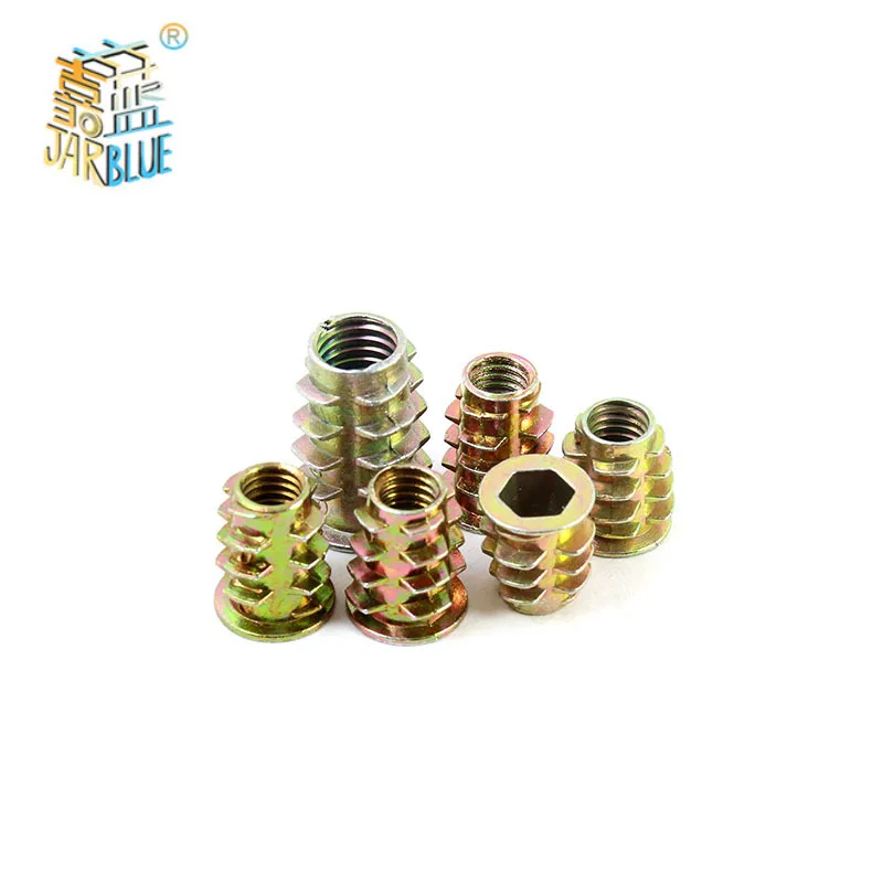 10pcs-lot-Zinc-Alloy-Thread-For-Wood-Insert-Nut-Flanged-Hex-Drive-Head ...