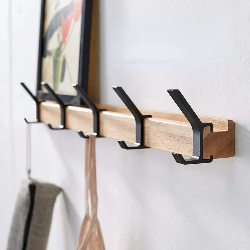 Movable-5-Hooks-Nordic-Coat-Rack-Wall-Mounted-Aluminum-Metal-Clothing ...